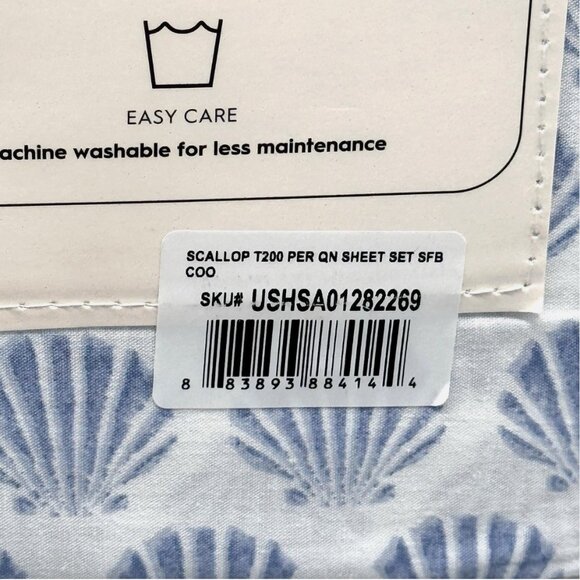 Laura Ashley | Bedding | 4pc Laura Ashley Blue Seashell Queen Sheet Set ...